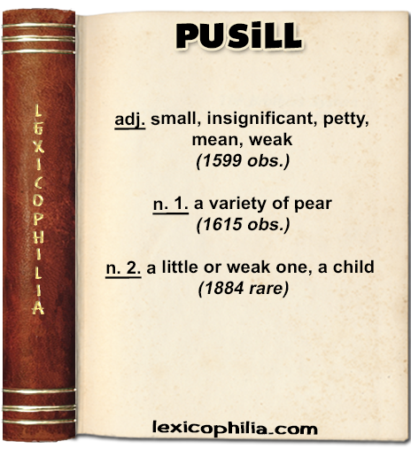 Word of the Day: PUSILL – Lexicophilia