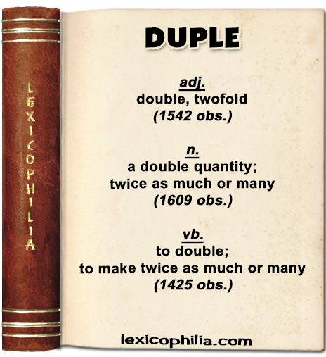 Word of the Day: DUPLE – Lexicophilia